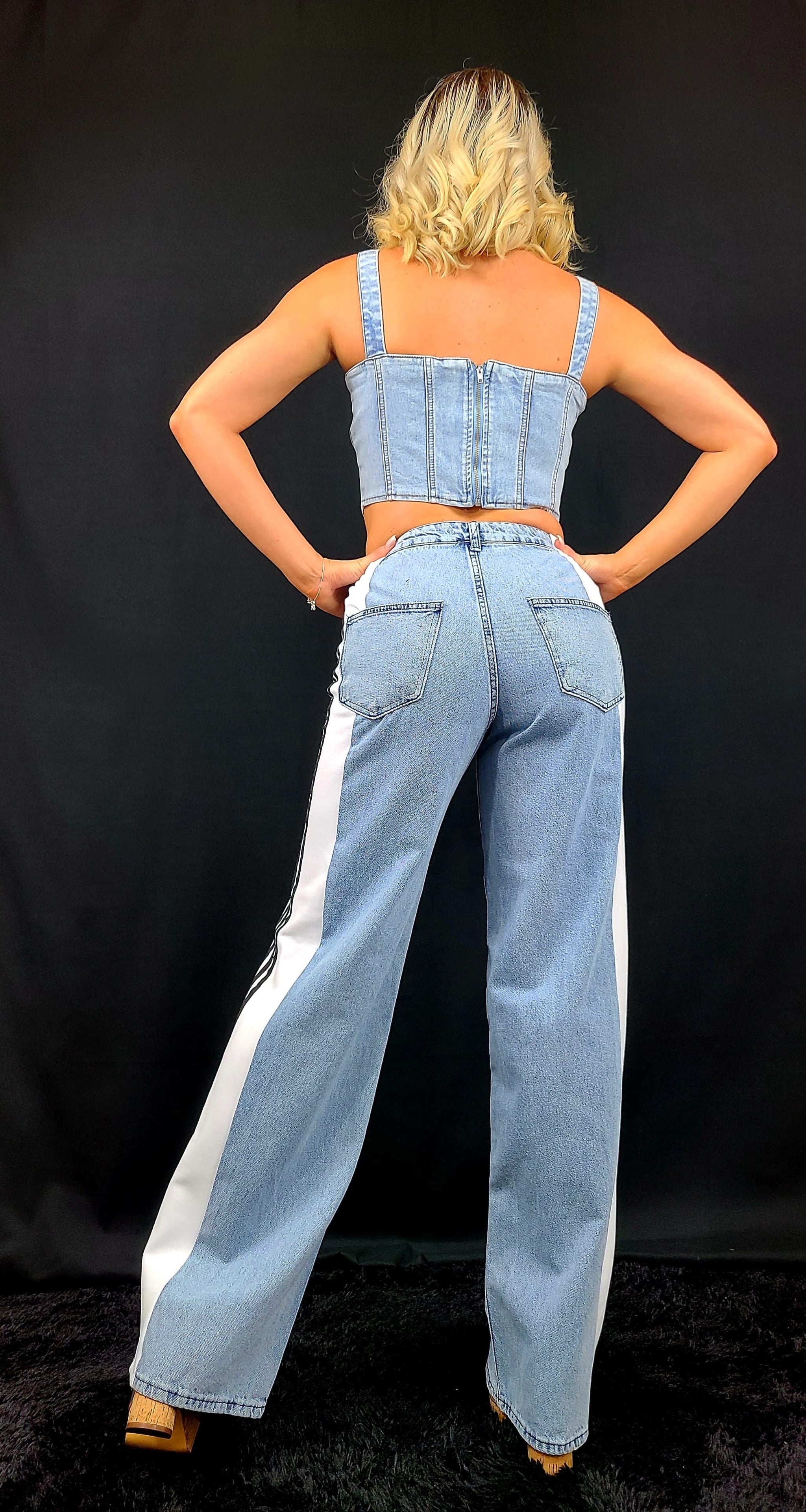 Athleisure Fusion Jeans (White) - Palazzo Couture Online