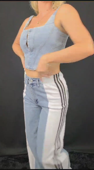 Athleisure Fusion Jeans (White) - Palazzo Couture Online